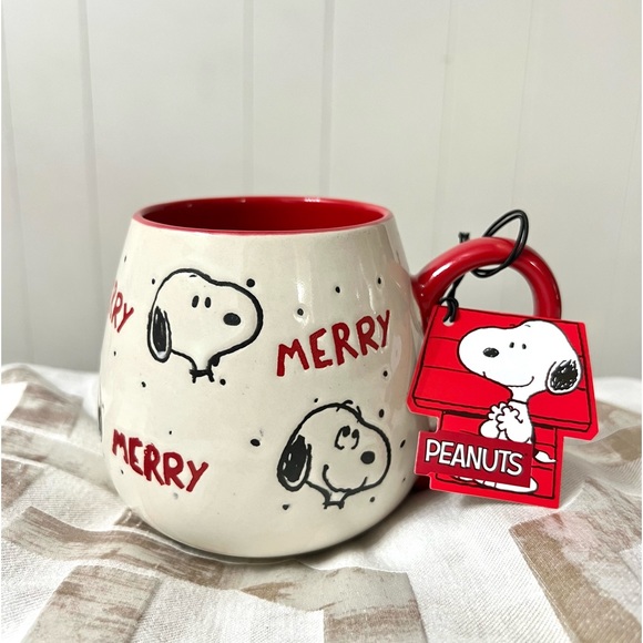 Peanuts | Dining | Peanuts Snoopy Merry Stoneware Christmas Coffee Mug ...